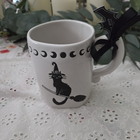 Rae Dunn | Dining | Rae Dunn White Mug With Black Cat And Moon Phases ...